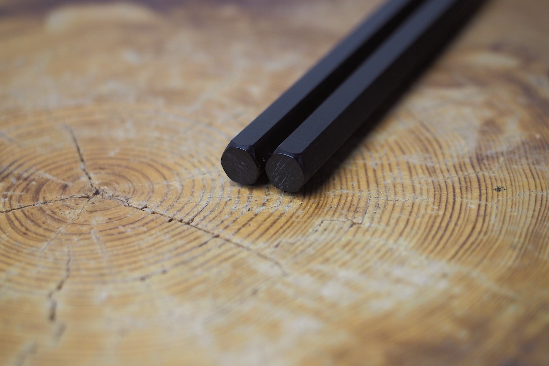 Moribashi Hexagonal Black Plywood Handle Stainless-steel Serving Chops ...