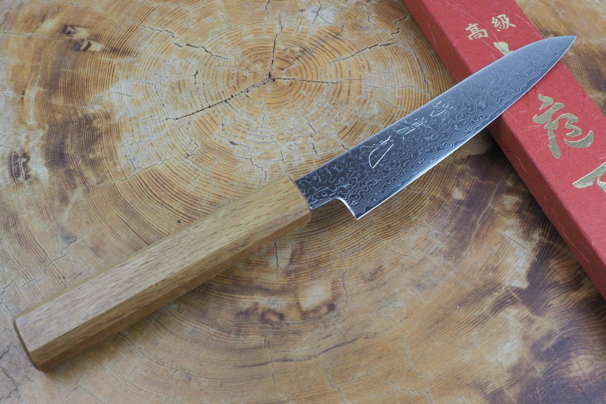 Sakai Jikko "Loco Damascus" Wa-Petty Knife SG2 Powdered High Speed Ste ...