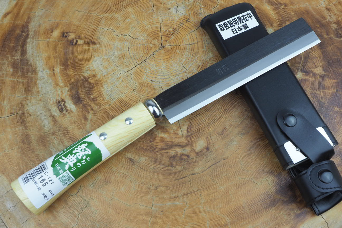 Kanenori Double Edged Bamboo Nata (Hatchet) 16.5cm (wooden sheath incl ...