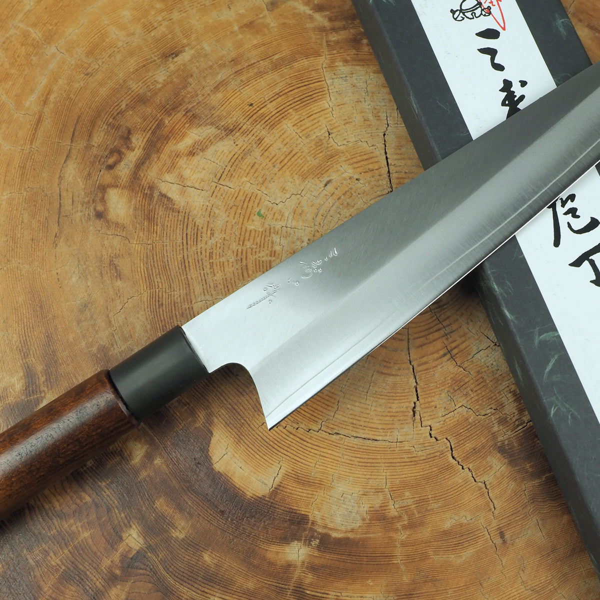 Misuzu VG10 Steel Gyuto (K-tip) Lacquer Coated Handle with Brass Bolst ...
