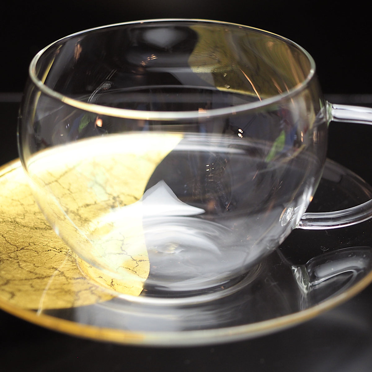 "Kannyu" Gold crazing pattern Heat resistant Cup & Saucer – Kaz's Knife ...