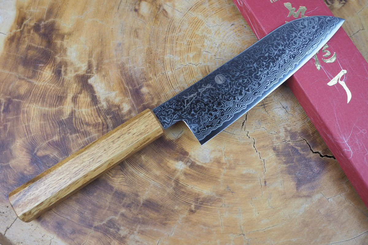 Sakai Jikko "Loco Damascus" Wa-Santoku Knife SG2 Powdered High Speed S ...