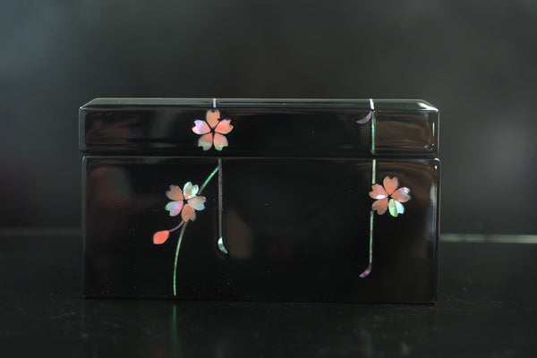 Raden Lacquer Jewel Box - Cherry Blossom Pattern (black) (11.2x11.2x5 ...