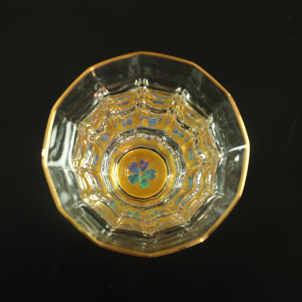 "Raden" Lacquer Coated Glass 70ml - Kaleidoscope Glass with Cherry Blo ...