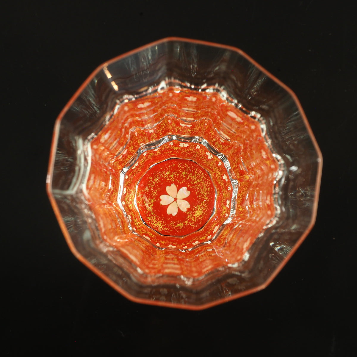 "Raden" Lacquer Coated Glass 150ml - Kaleidoscope Glass with Cherry Bl ...