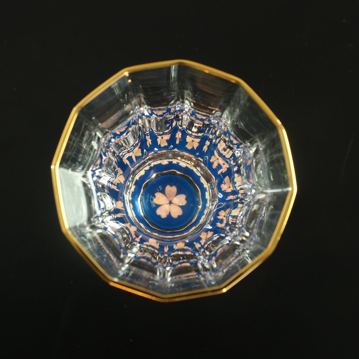 "Raden" Lacquer Coated Glass 70ml - Kaleidoscope Glass with Cherry Blo ...