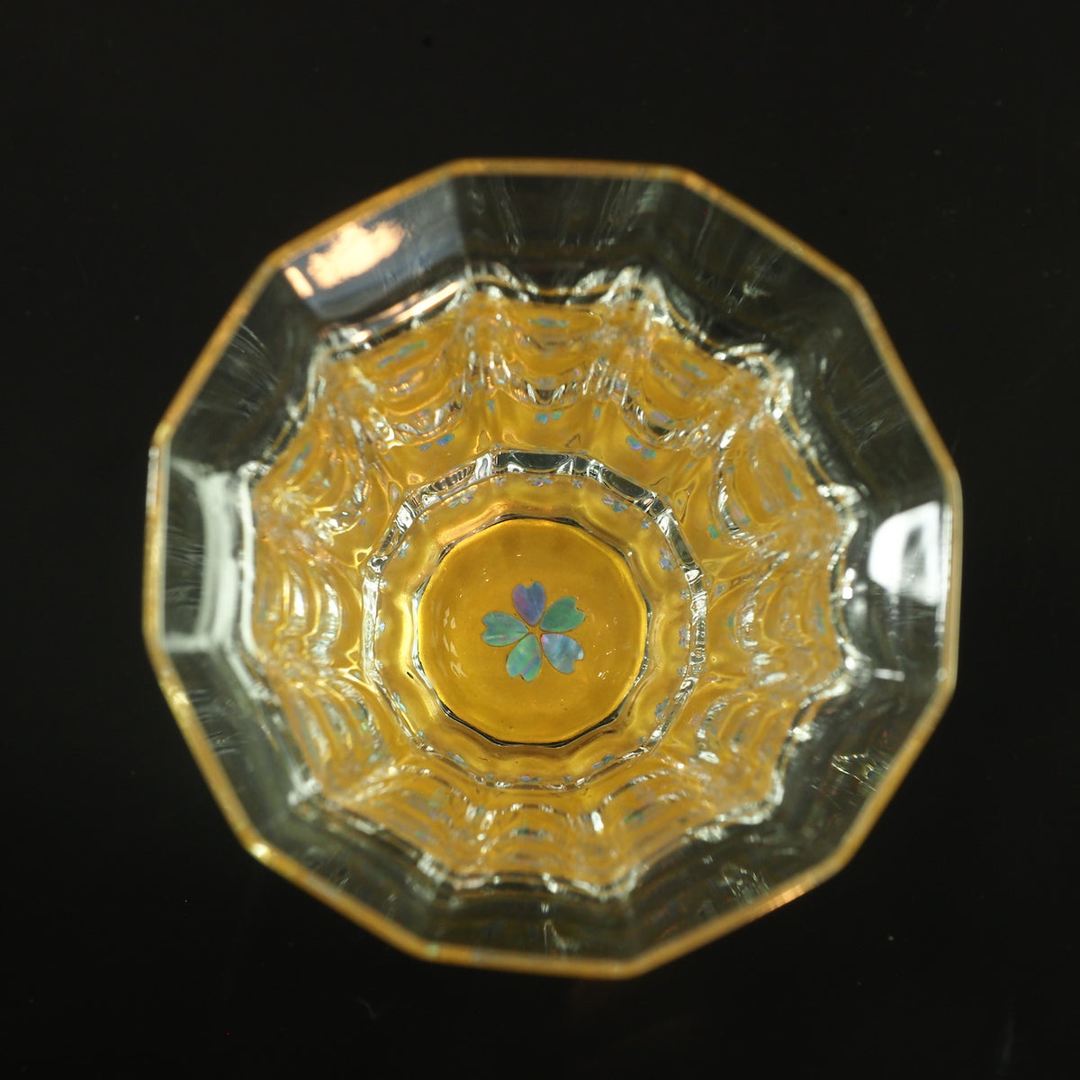 "Raden" Lacquer Coated Glass 150ml - Kaleidoscope Glass with Cherry Bl ...